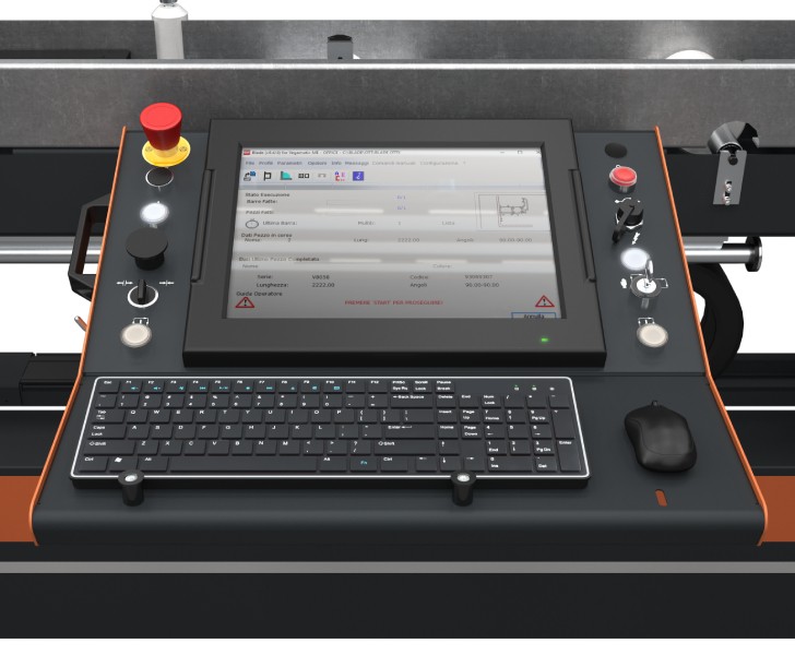 Tekna: CSemi-automatic CNC cutting-off centre with horizontal blade ...