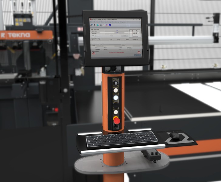 Tekna: Automatic CNC cutting-off centre with horizontal blade feed, 3 ...