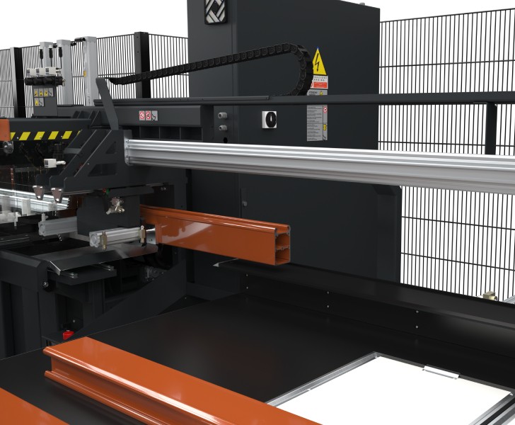 Tekna: Automatic CNC cutting-off centre with horizontal blade feed, 3 ...