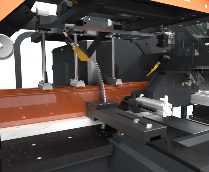 Tekna: Automatic CNC cutting-off centre with horizontal blade feed, 3 ...
